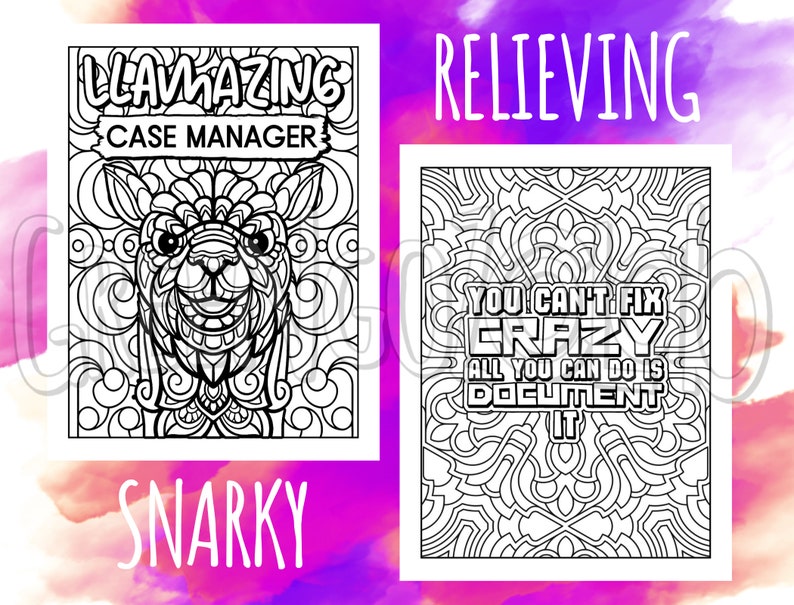 Case Manager Coloring Book Pages for Adults, Funny & Snarky Case ...