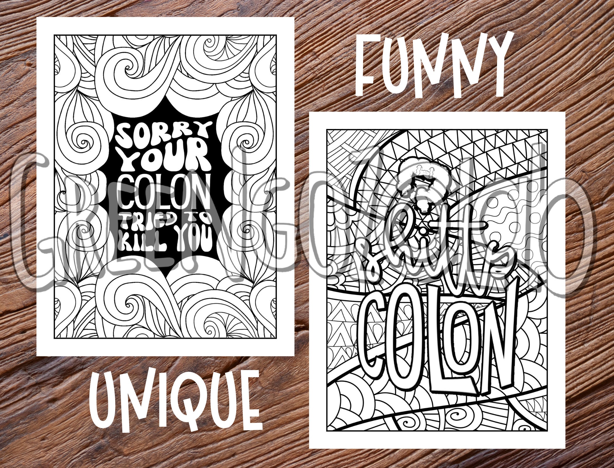 Funny Colon Surgery Recovery Coloring Book Pages - Etsy