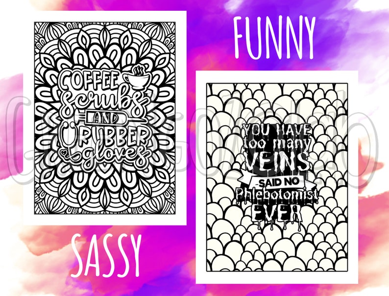 Funny Phlebotomist Coloring Book Pages - Etsy