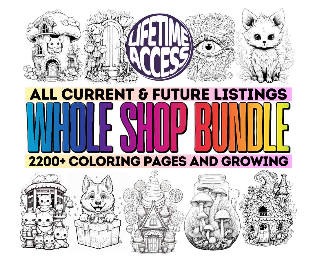 Whole Shop Bundle of Coloring Book Pages - Etsy