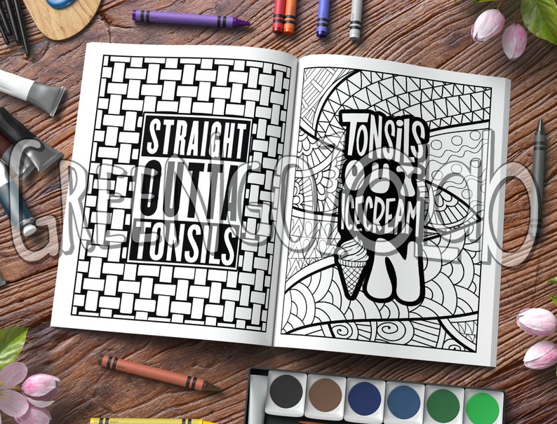 Funny Tonsillectomy Recovery Coloring Book Pages - Etsy