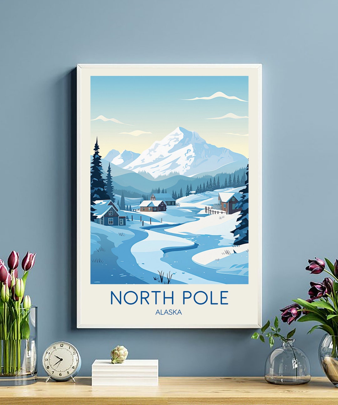 North Pole Poster North Pole Travel Alaska Print Alaska - Etsy