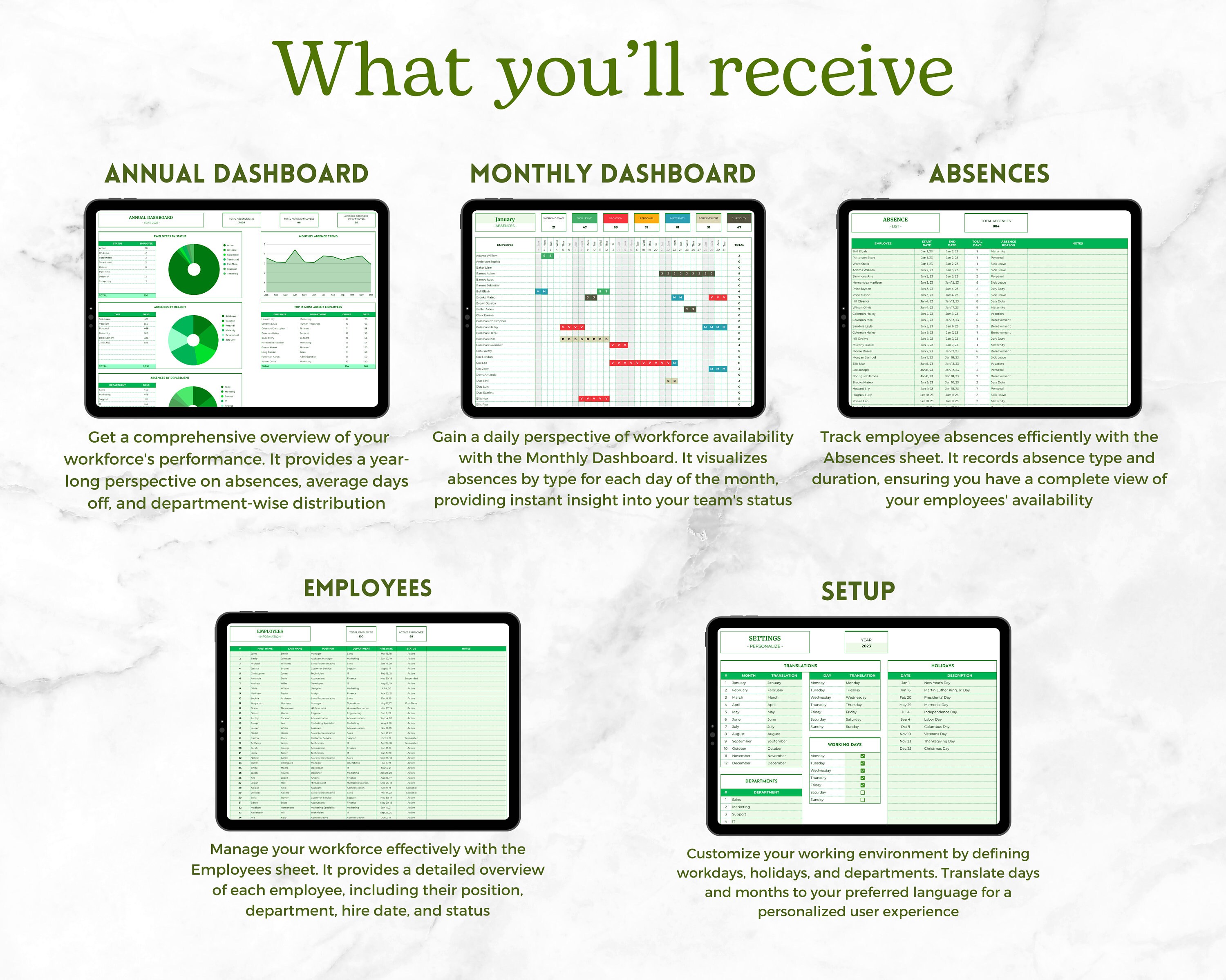 Absence Management System for Google Sheets: Employee Leave Tracker (digital Download) - Etsy