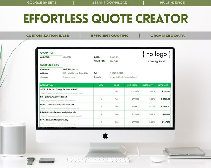 Price Quotation Template, Job Estimate Form, Editable Quotation ...