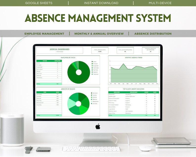 Absence Management System for Google Sheets: Employee Leave Tracker ...