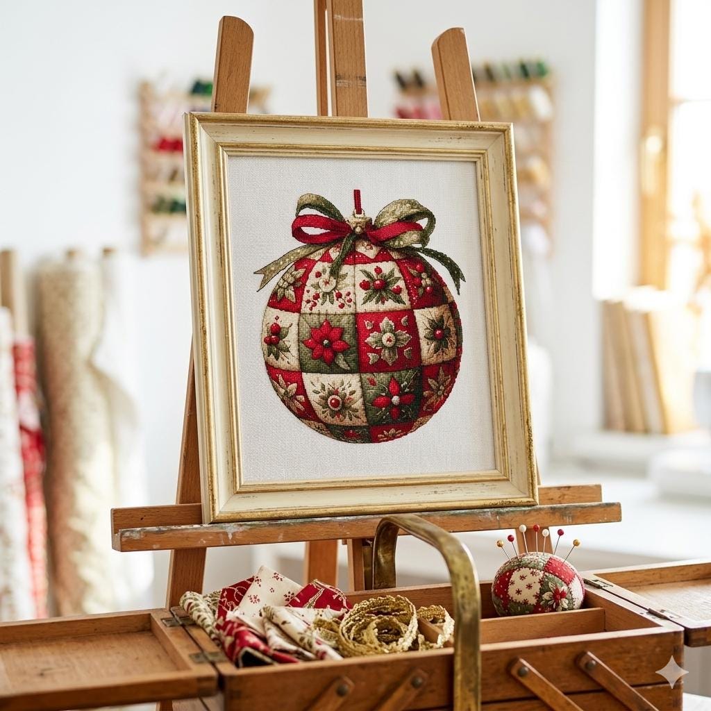 Christmas Bauble Cross Stitch Pattern – Floral Patchwork Ornament PDF ...