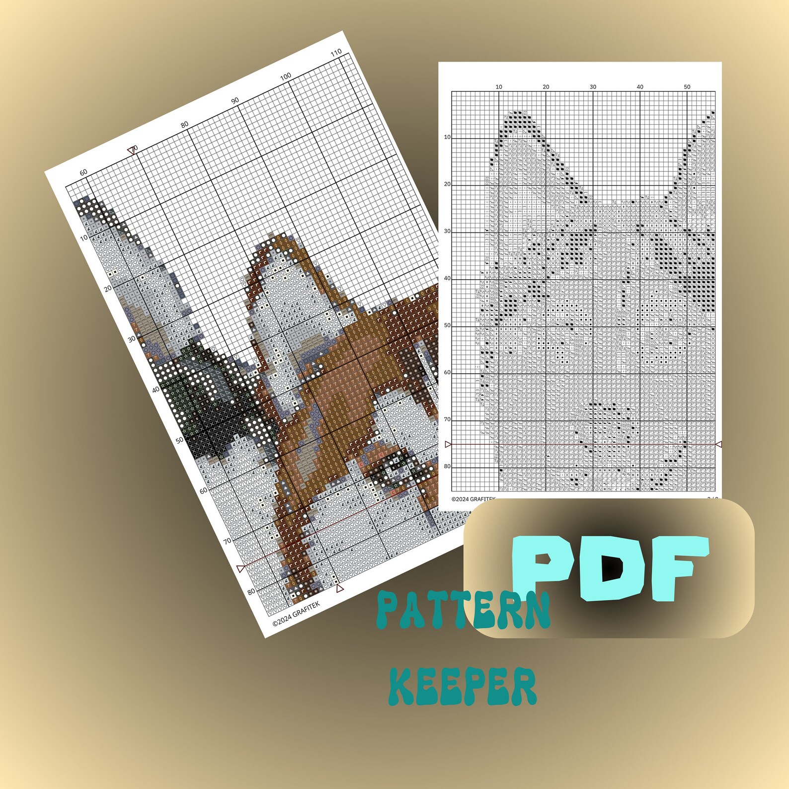 Husky Cross Stitch Pattern – Siberian Husky Dog Portrait PDF | Instant ...