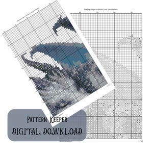 Sleeping Dragon Cross Stitch Pattern: Fantasy Embroidery Design (PDF ...