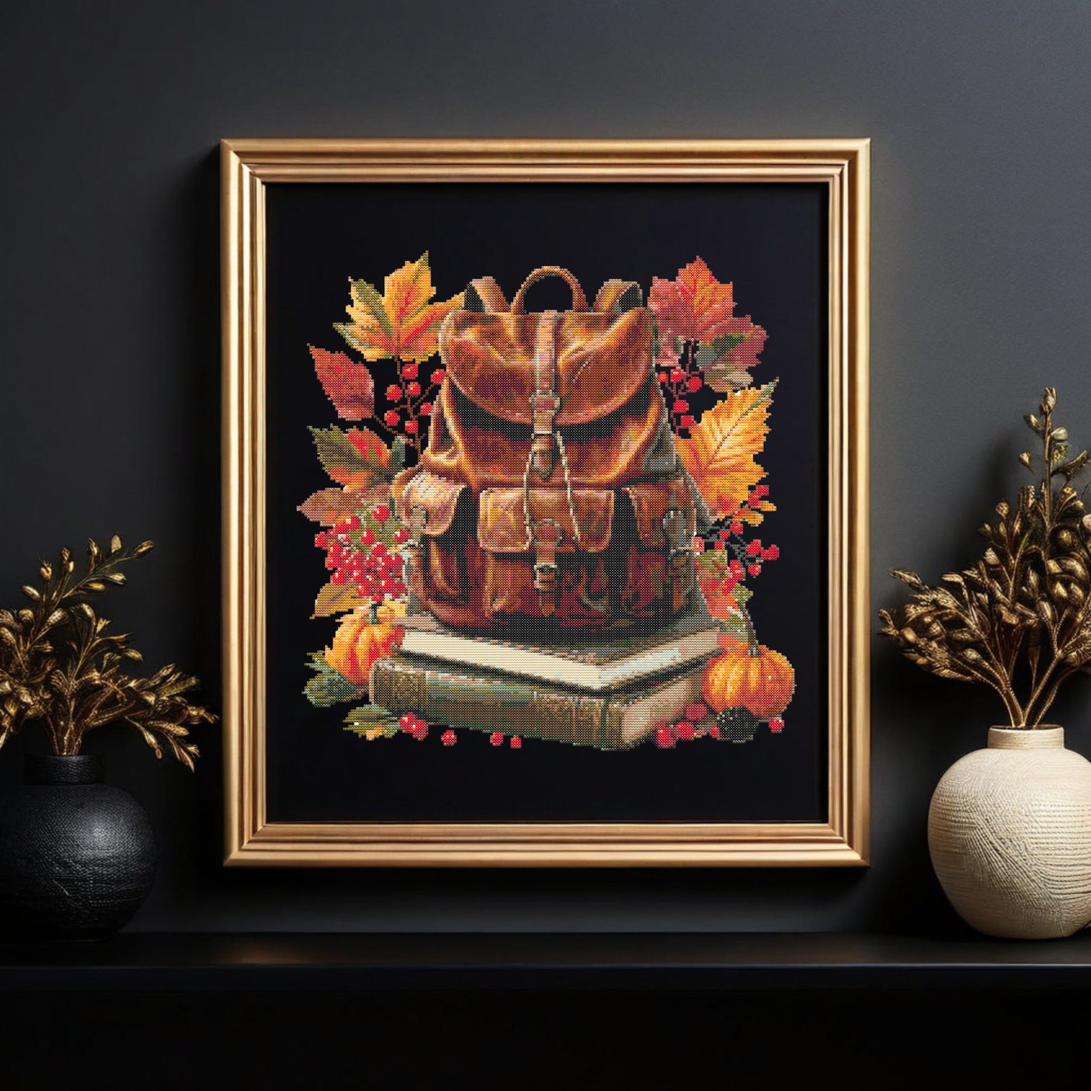 Leather Backpack Fall Cross Stitch Pattern (PDF Download) - Etsy