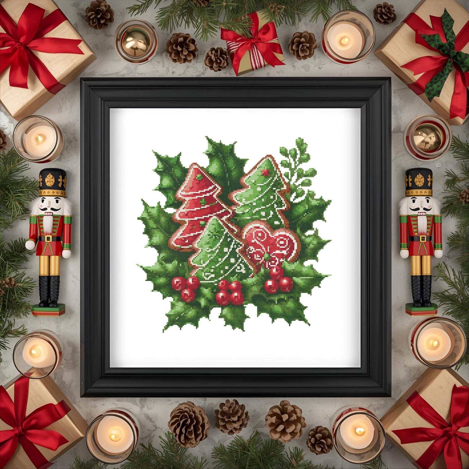 Christmas Cookies Cross Stitch Pattern: Festive Holiday Embroidery (PDF ...