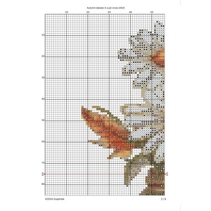 Autumn Daisies Cross Stitch Pattern: Floral Embroidery Design (PDF ...