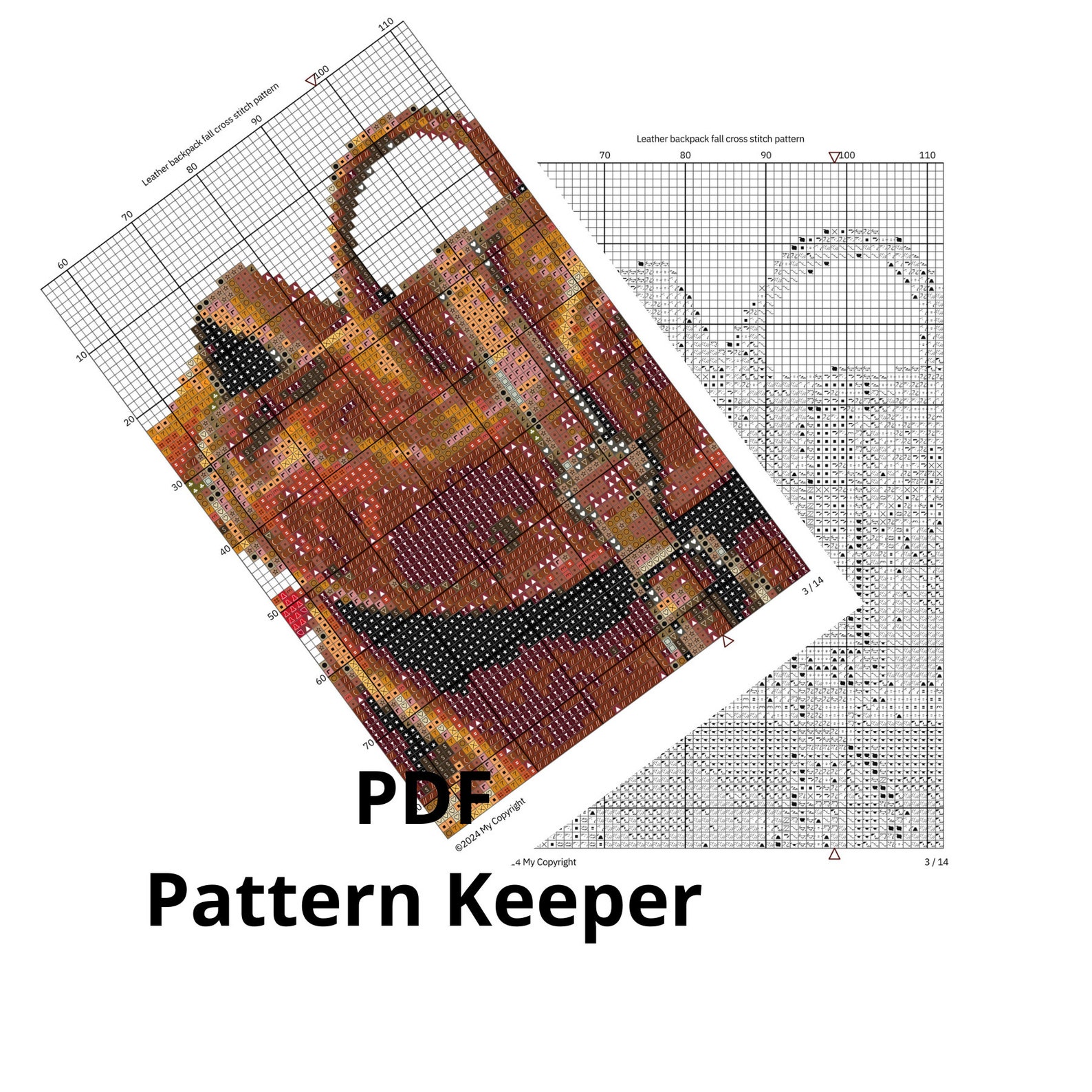Leather Backpack Fall Cross Stitch Pattern (PDF Download) - Etsy