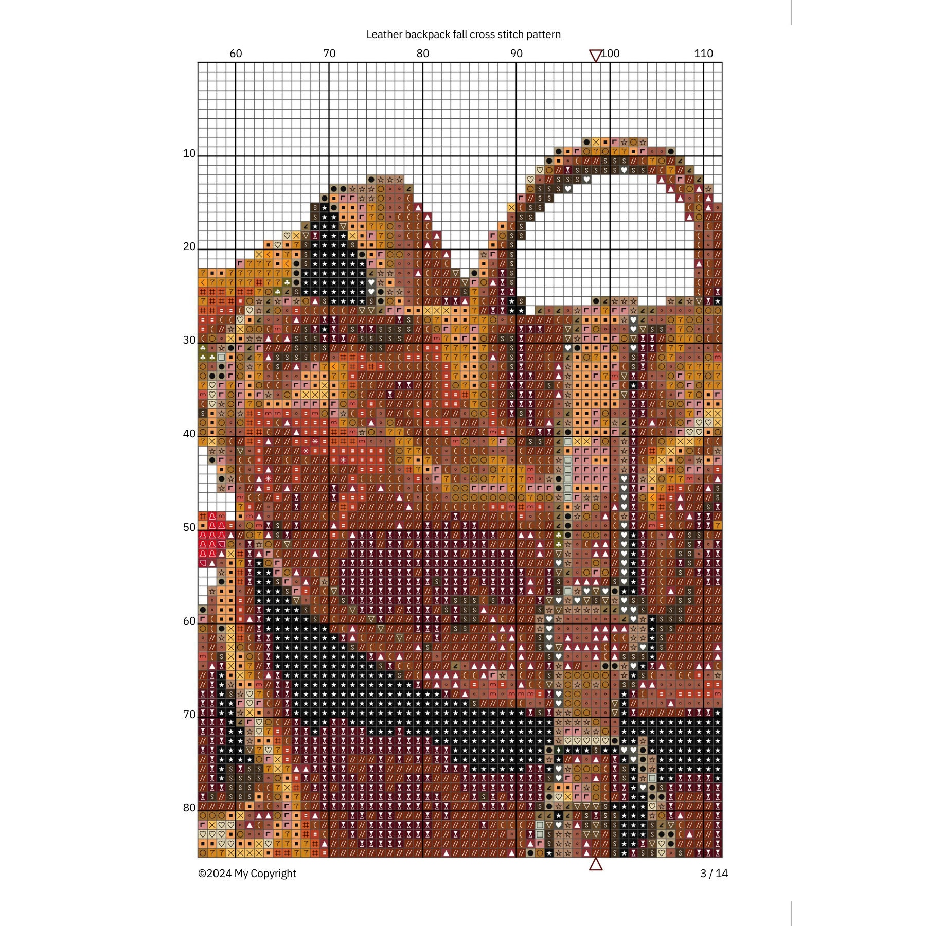 Leather Backpack Fall Cross Stitch Pattern (PDF Download) - Etsy