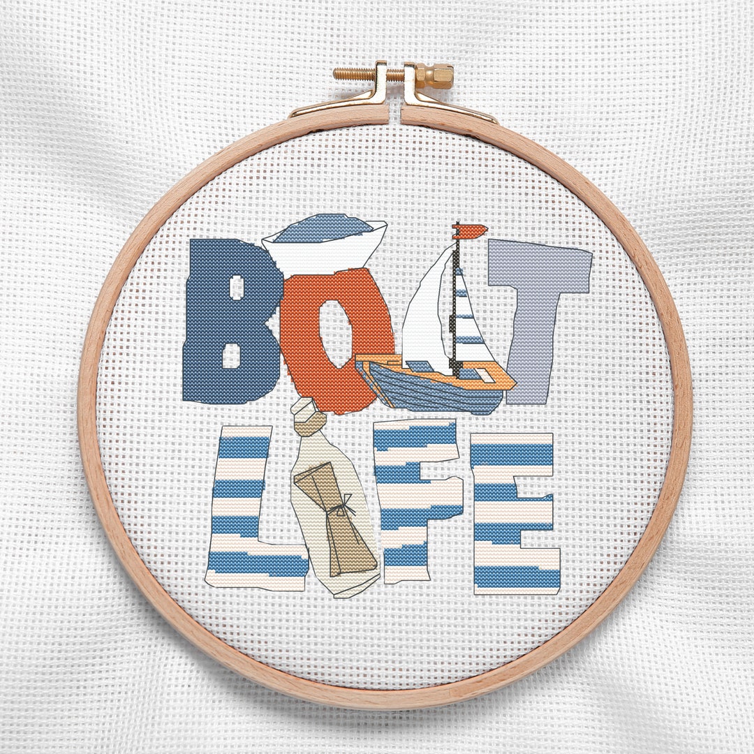 Boat Life Boat Cross Stitch Pattern, Instant PDF Download, Ship ...