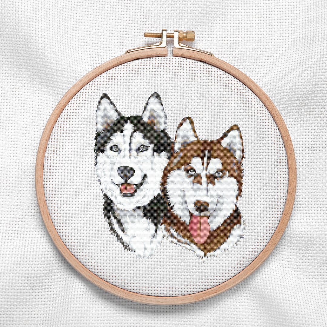 Husky Cross Stitch Pattern – Siberian Husky Dog Portrait PDF | Instant ...