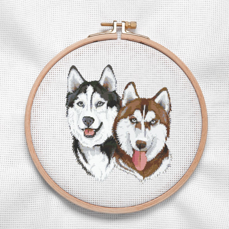 Husky Cross Stitch Pattern – Siberian Husky Dog Portrait PDF | Instant ...