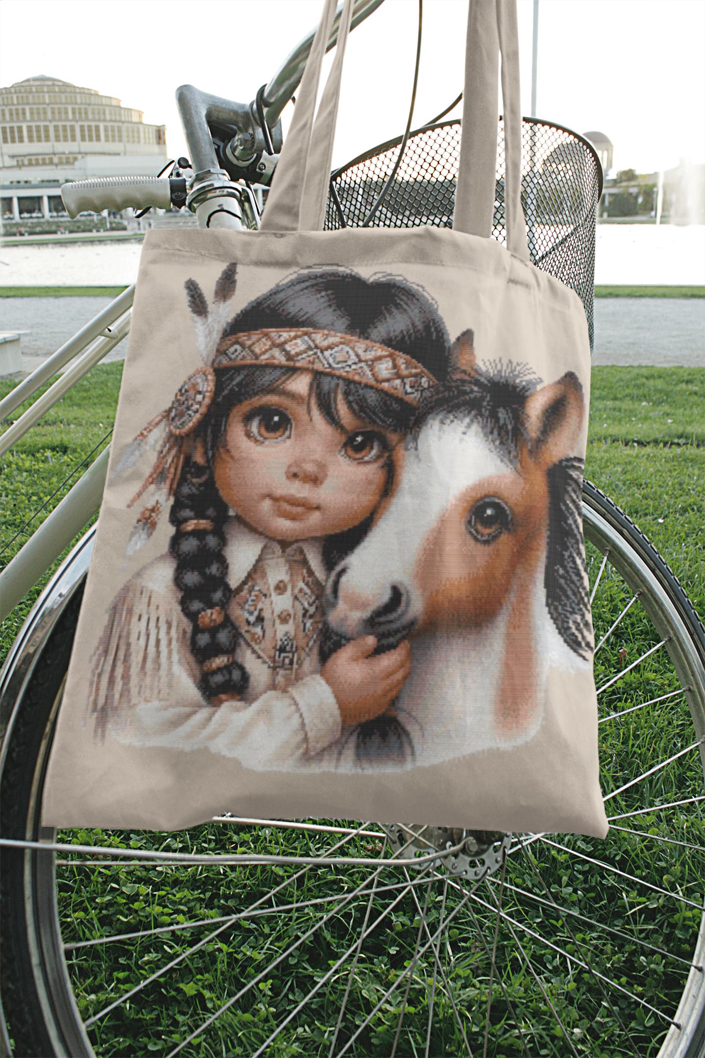 Native American Boy and Mustang Cross Stitch Pattern – Western ...