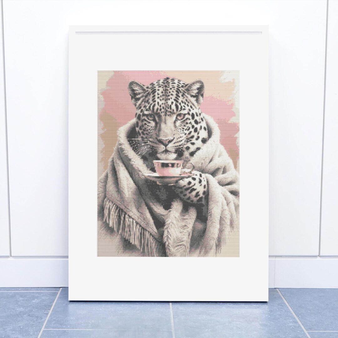 Snow Leopard Cross Stitch Pattern – Jungle Wildlife Embroidery PDF 200× ...