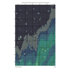 Northern Lights Cross Stitch Pattern – Aurora Borealis Night Sky PDF ...