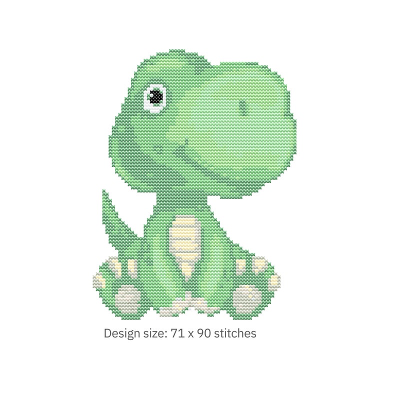 Set of 4 Baby Dinosaurs Cross Stitch Pattern, Dinosaur Cross Stitch ...