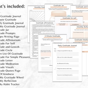 Printable Gratitude Journal Bundle, Digital Gratitude Journal Templates ...