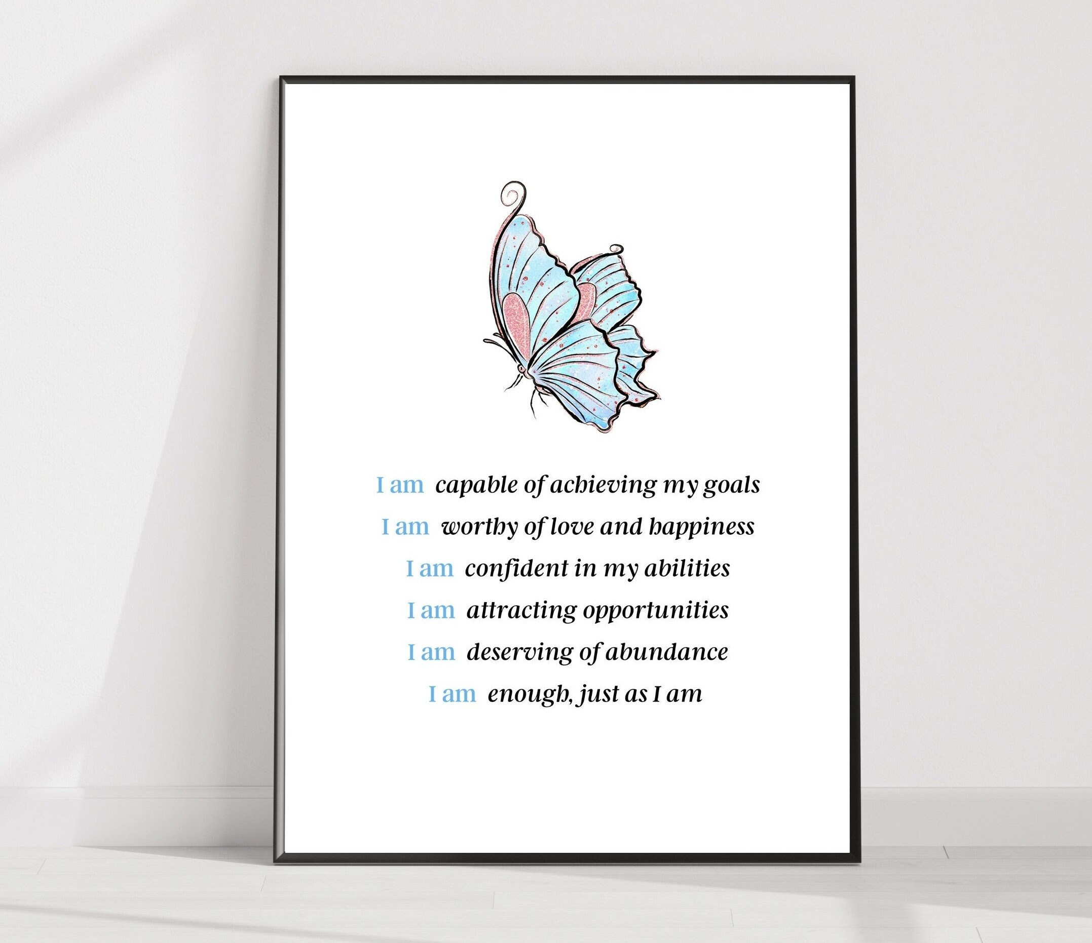 I Am Positive Affirmation Wall Art, Printable Wall Art, Self-love, Self ...