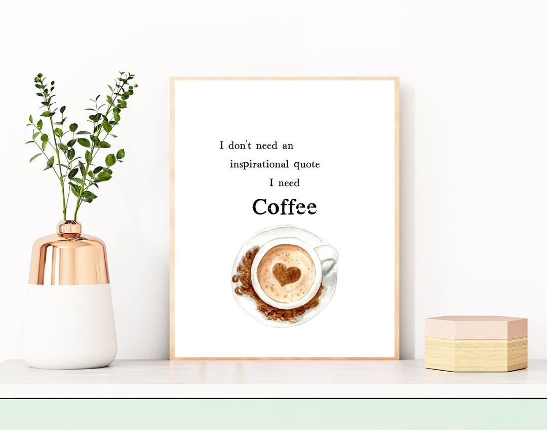 Coffee Wall Art Printable, Quote Print, Coffee Bar Print, Bar Decor ...