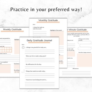 Printable Gratitude Journal Bundle, Digital Gratitude Journal Templates ...