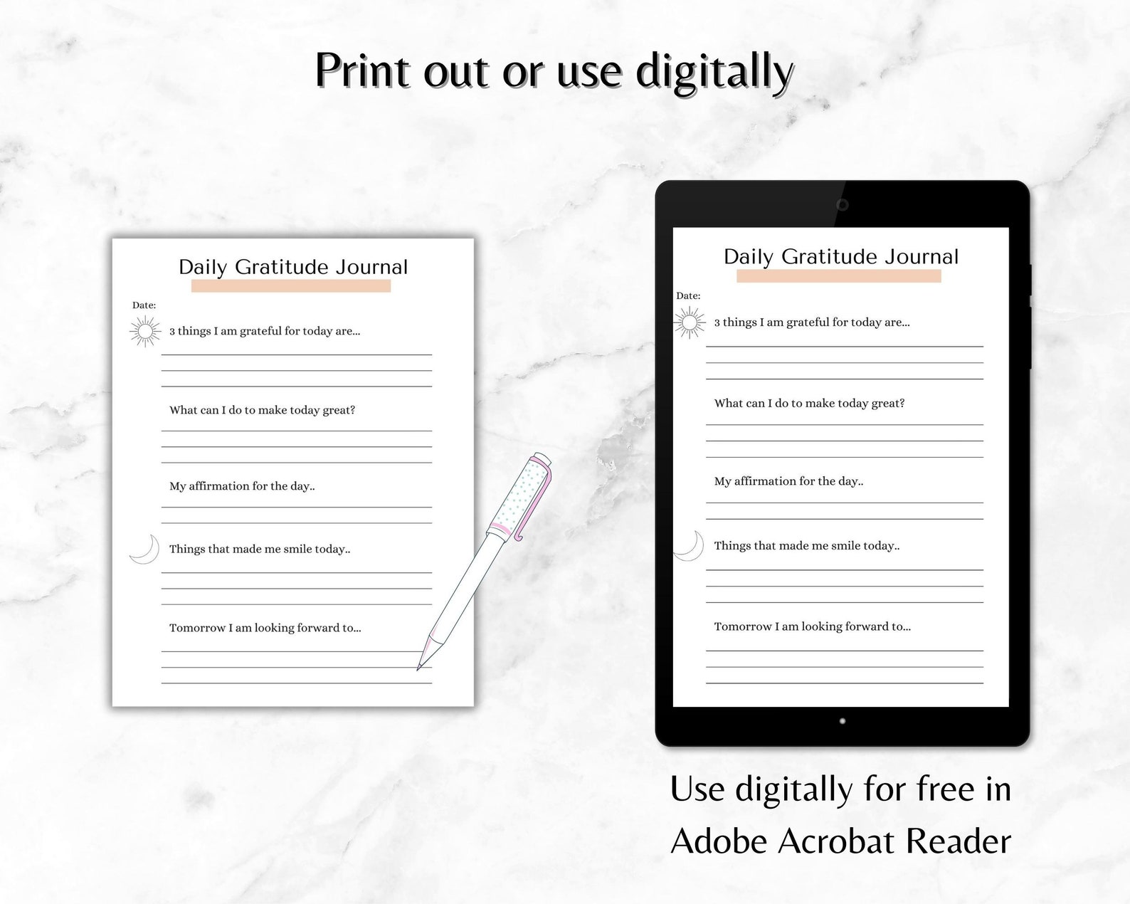 Printable Gratitude Journal Bundle, Digital Gratitude Journal Templates ...