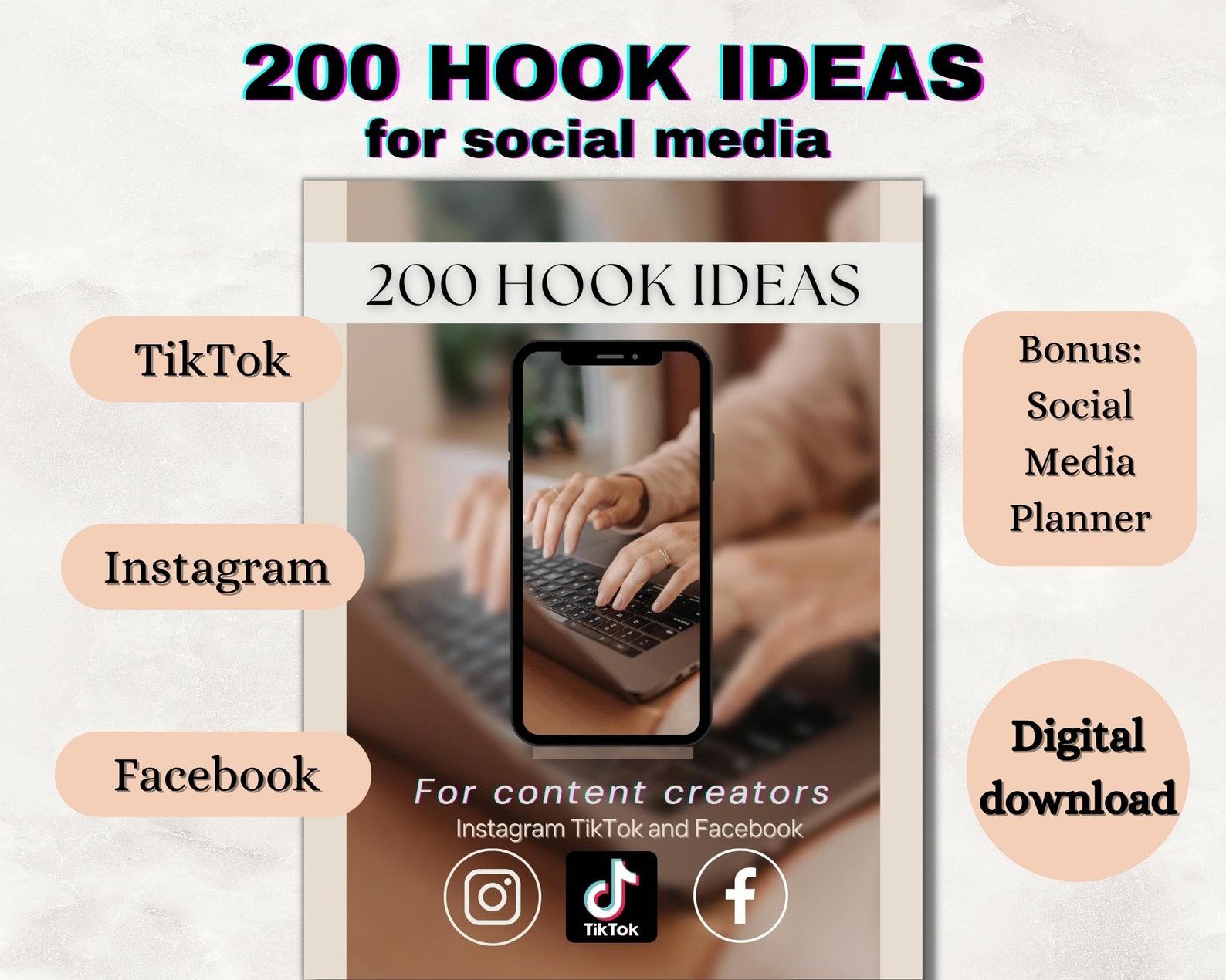 200 Hooks for Social Media Content Creation | Hook Ideas | Instagram, Tiktok Hooks | Video Hooks ...