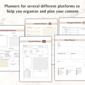 Printable Social Media Planner Bundle, Tiktok Planner, Instagram ...