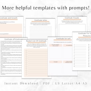 Printable Gratitude Journal Bundle, Digital Gratitude Journal Templates ...