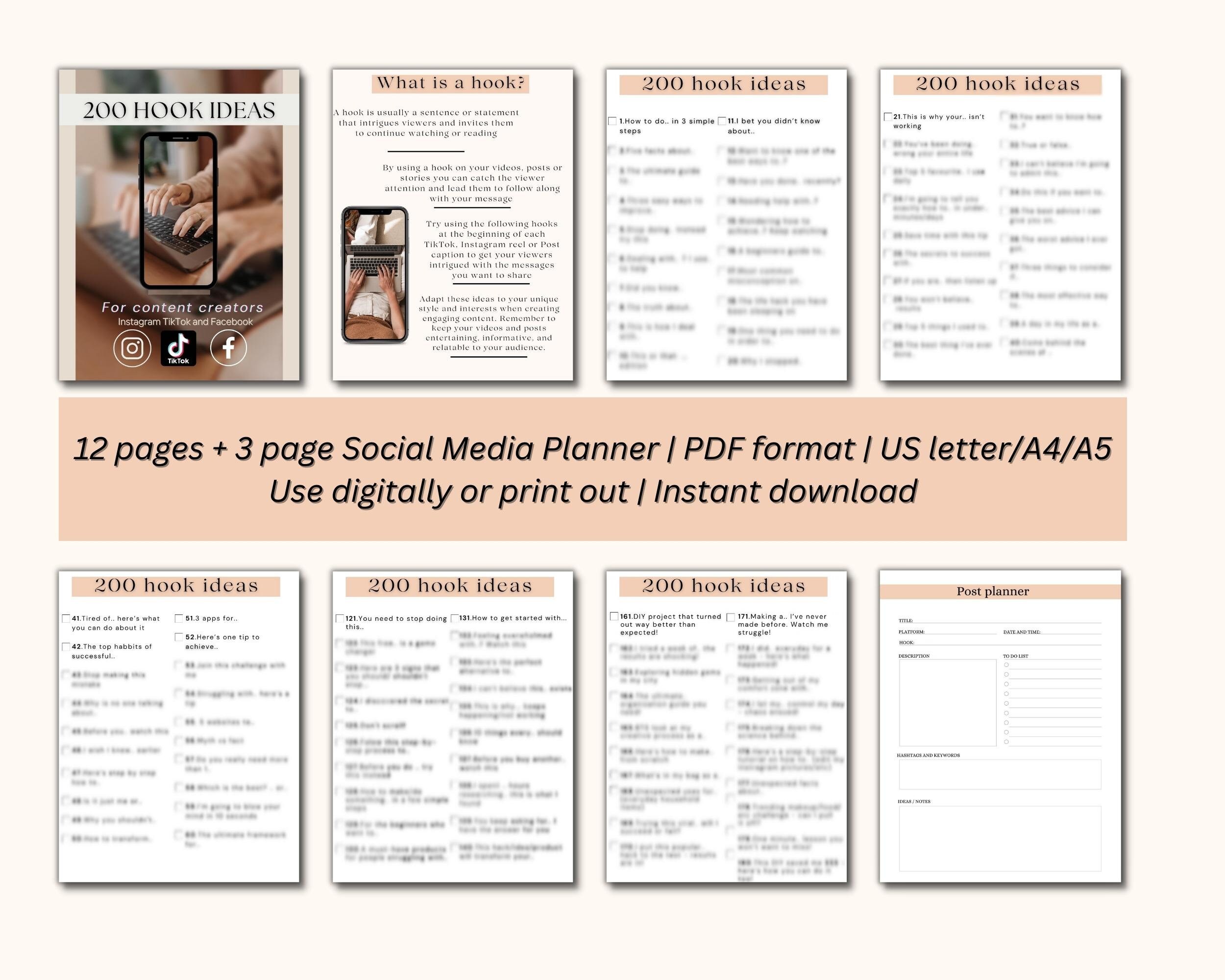 200 Hooks for Social Media Content Creation | Hook Ideas | Instagram ...