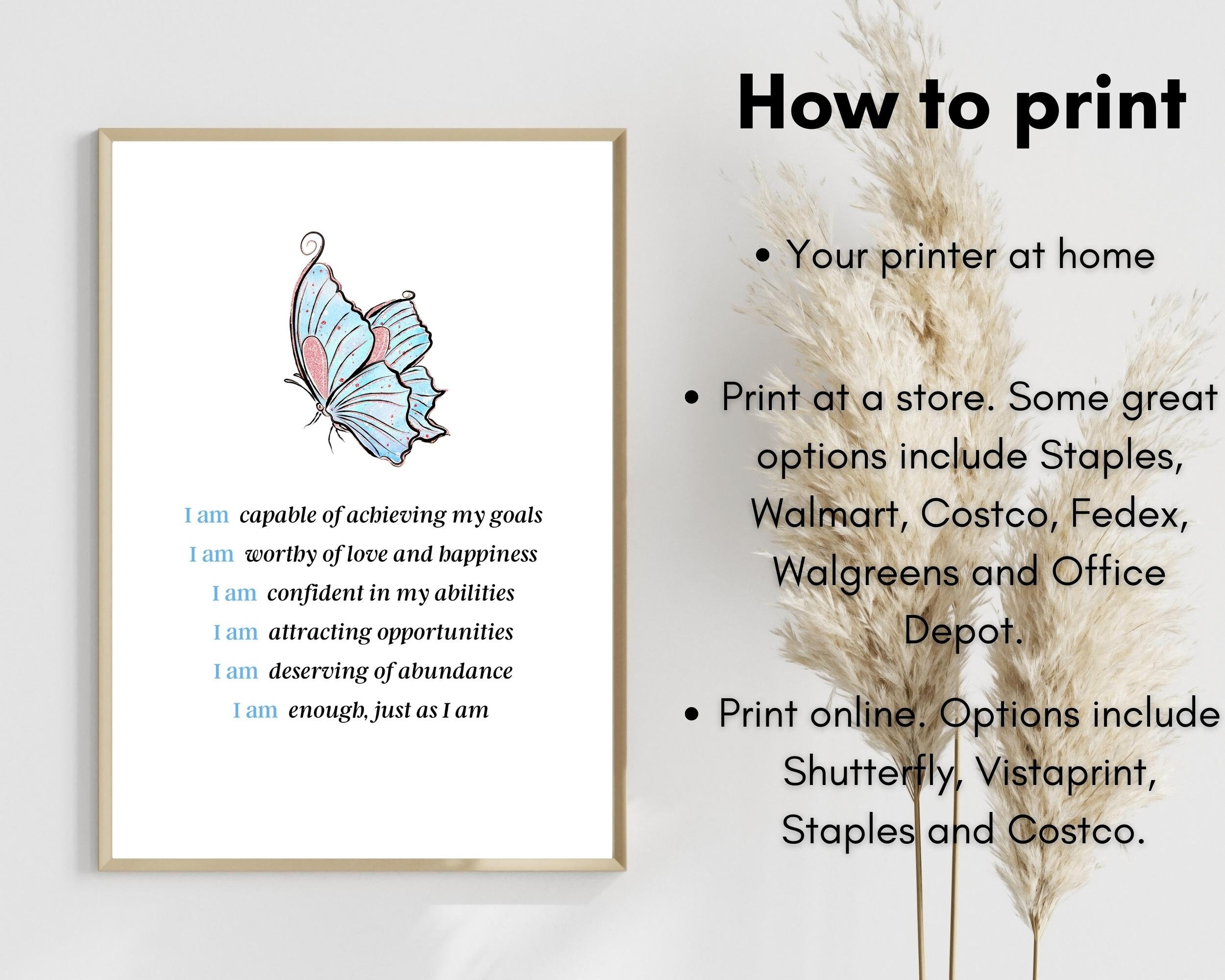 I Am Positive Affirmation Wall Art Printable Wall Art - Etsy