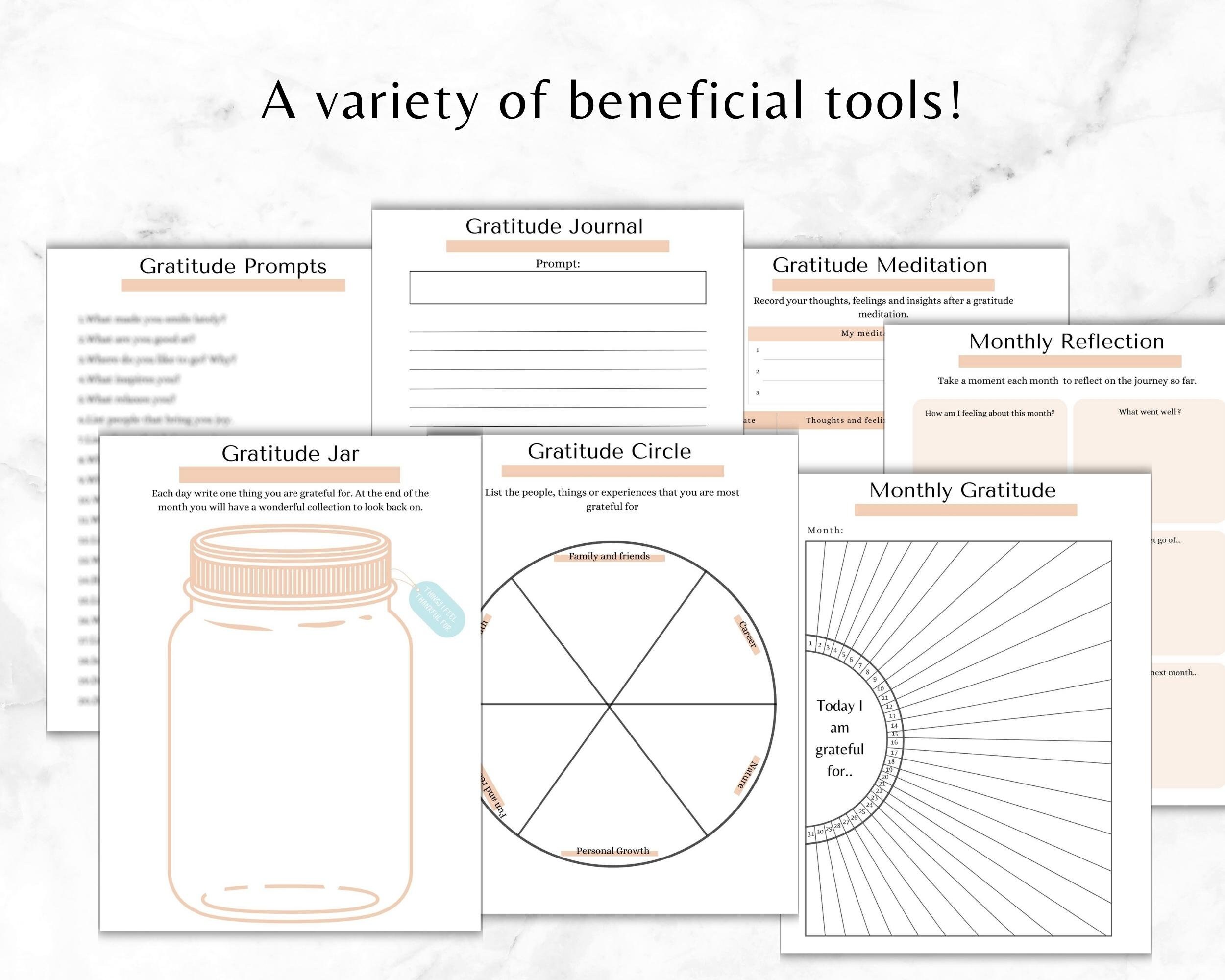 Printable Gratitude Journal Bundle, Digital Gratitude Journal Templates ...