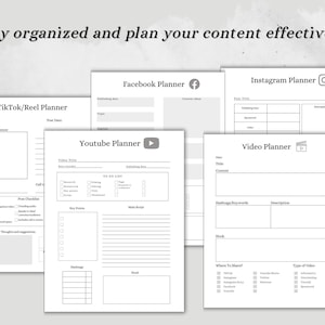 Printable Social Media Planner Bundle, Tiktok Planner, Instagram ...