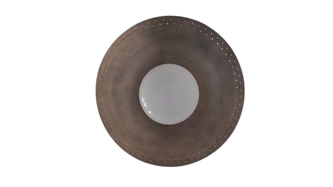 Raw Brass Disc Ceiling Light - Mid-century Modern Pendant - Etsy