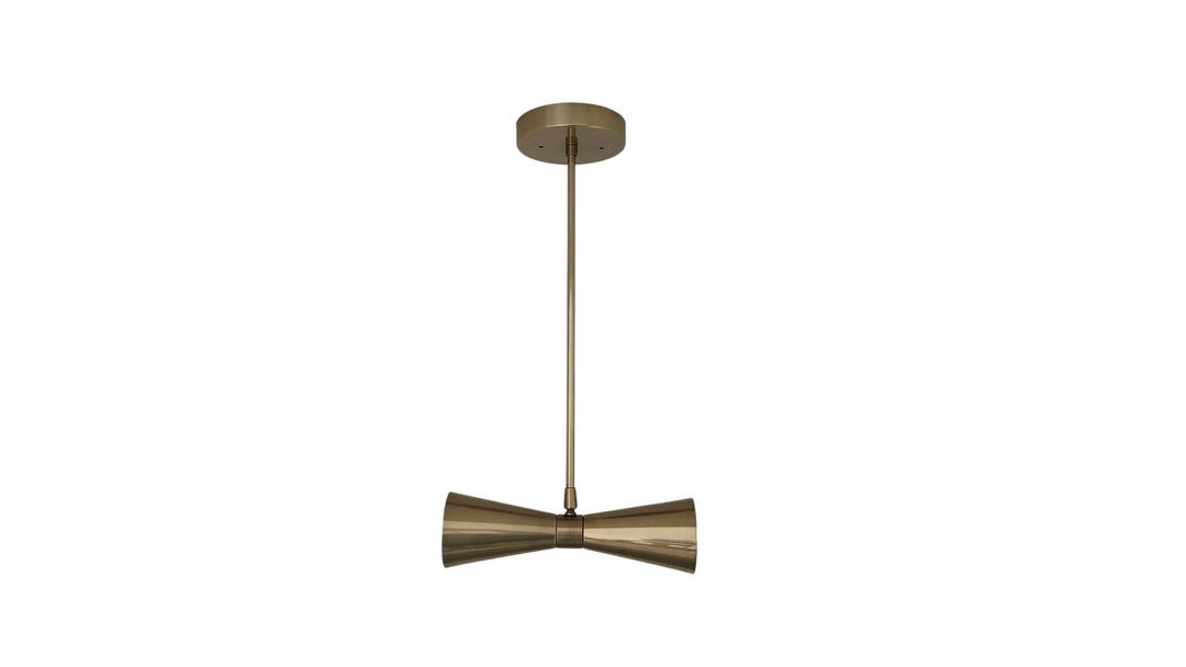 One Piece Pendent Flush Mount Ceiling Chandelier Raw Brass Finish ...
