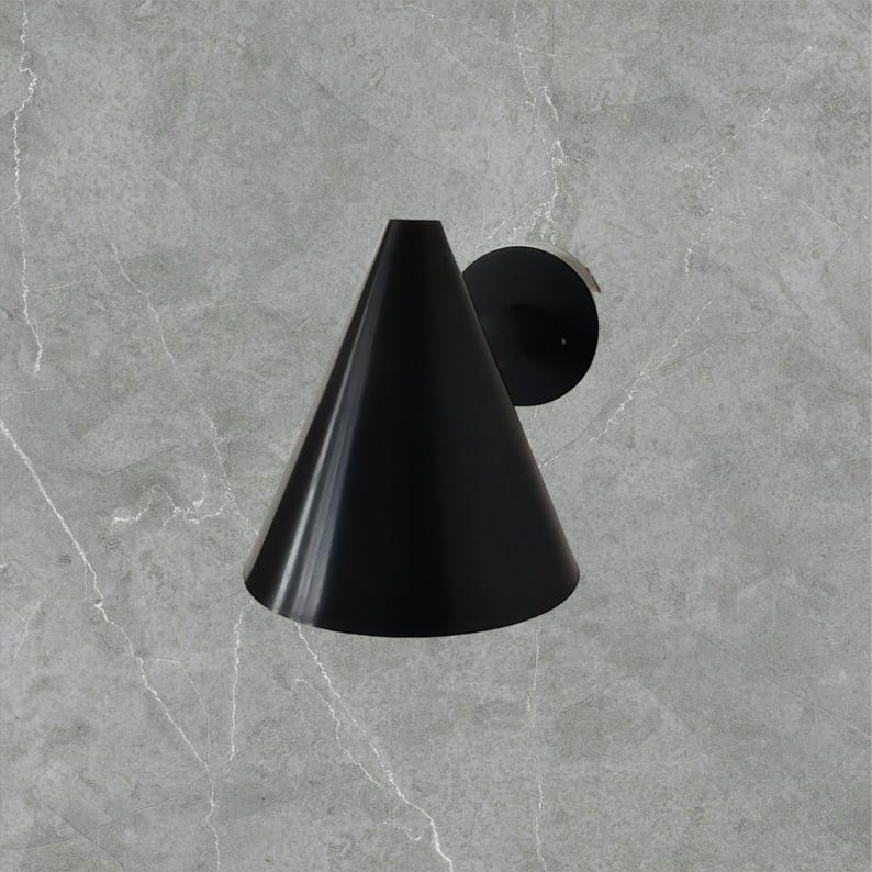 Pair of Matte Black Cone Wall Sconces - Mid-century Sputnik Light - Etsy