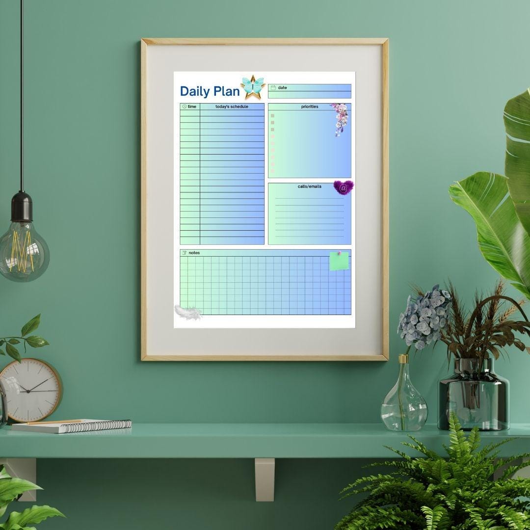 Printable Daily Planner - Etsy