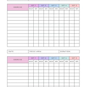 Rainbow Workout Planner: Colorful Fitness Log - Etsy