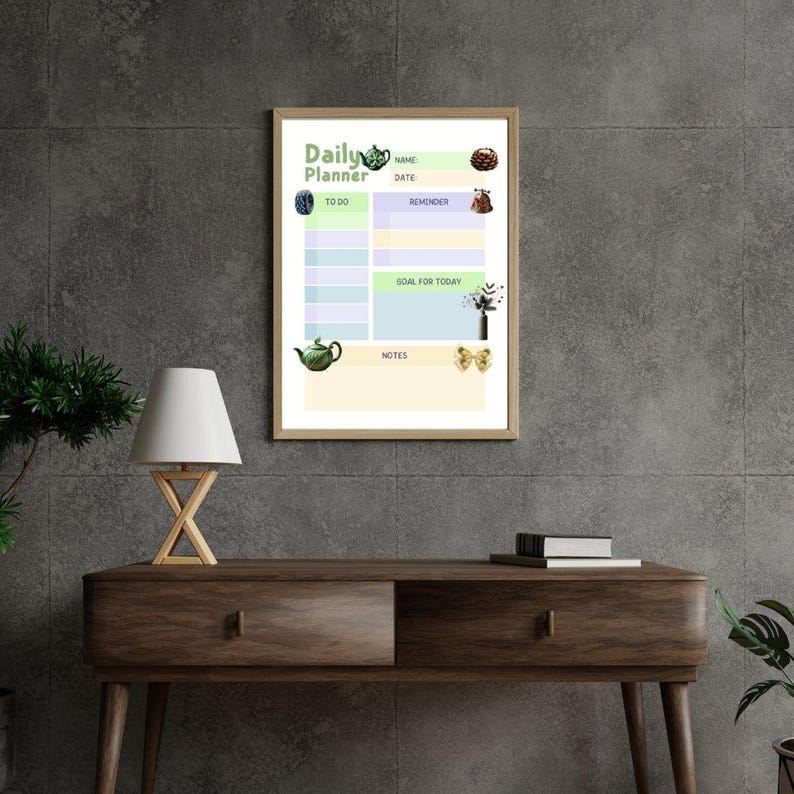Purple and Green Minimal Daily Planner - Etsy
