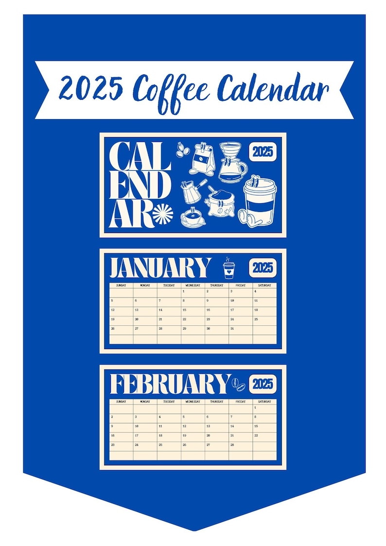 Coffee Illustrative 2025 Calendar - Etsy