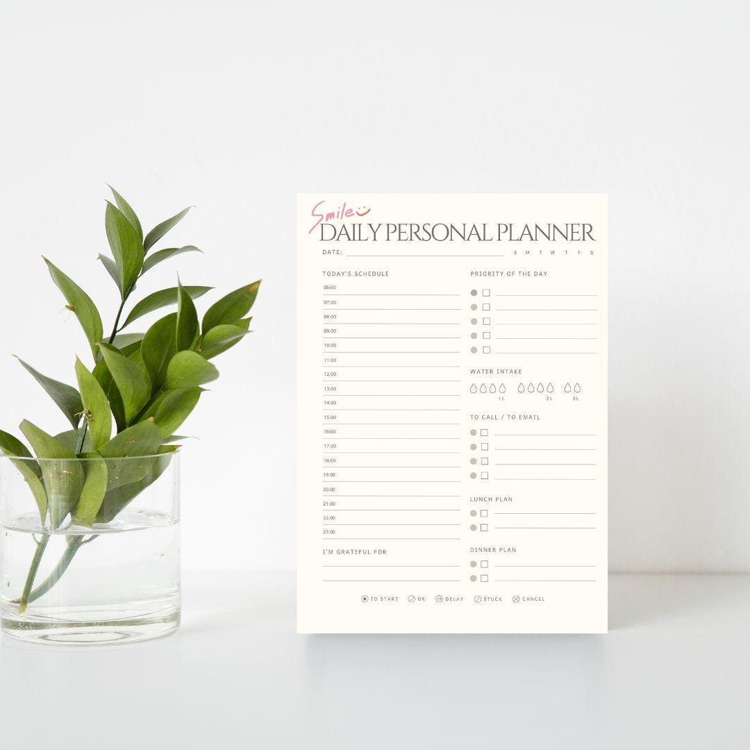 Daily Personal Planner - Etsy