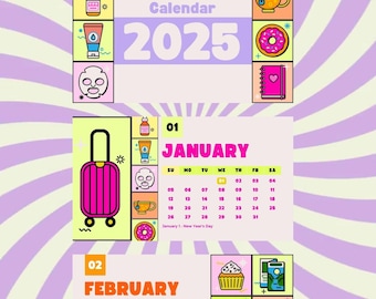 Cool 2025 Gamer Calendar / 2025 Streamer Calendar / 2025 Day Planner - Etsy