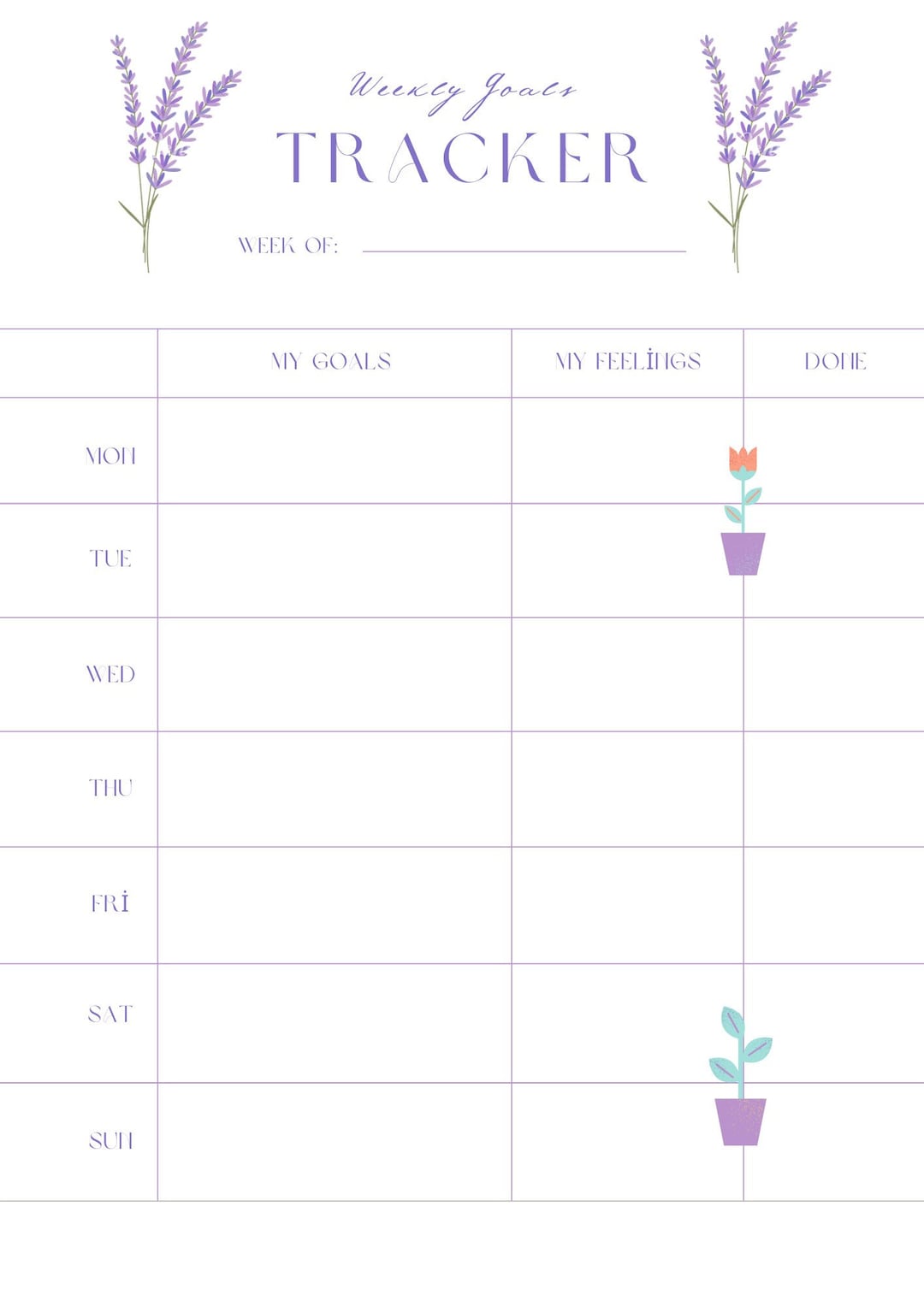 Flower Elegant Daily Tracker Checklist Planner - Etsy