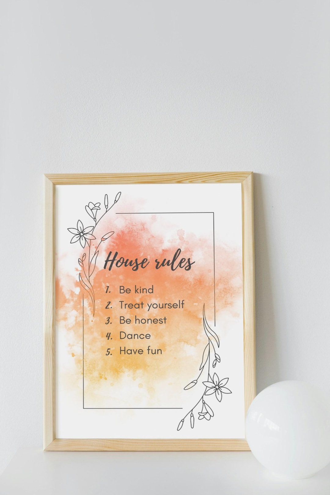 Simple House Rules Poster - Etsy
