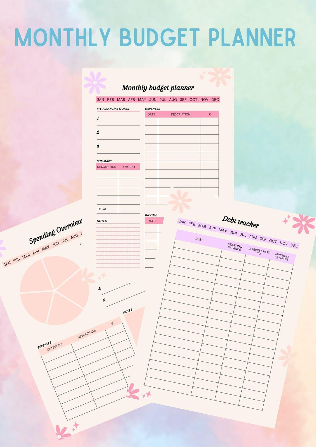 Monthly Budget Planner - Etsy