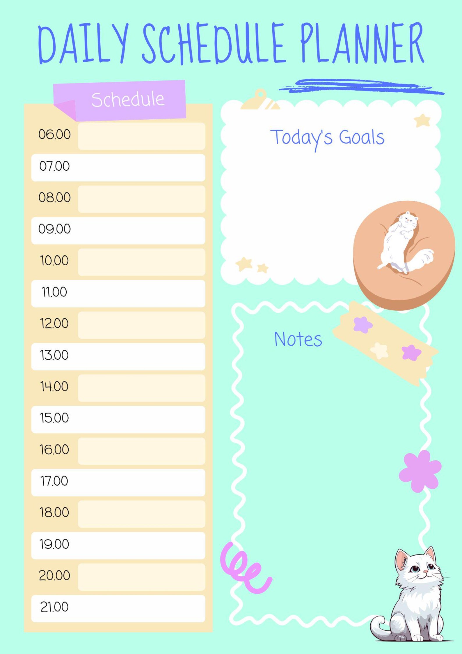 Daily Schedule Planner - Etsy