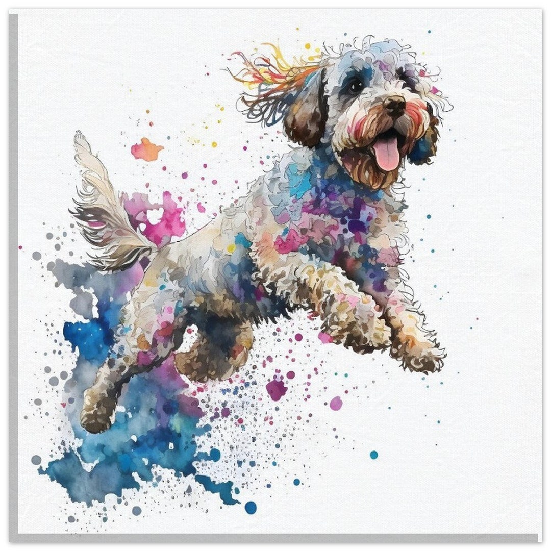Cockapoo Canvas Picture Wall Art Gift for Cockapoo Lover Fun Abstract ...